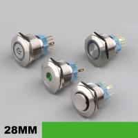 China 28mm Illuminated Metal Push Button Switches Round 500V Ring Type LED for sale