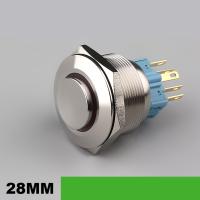 China 28mm Illuminated Metal Push Button Switches Round 500V Ring Type LED for sale