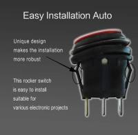 China Waterproof 12 Volt Dc Rocker Switches 20a On Off Led Light Round for sale