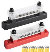 China 2pcs 6 Way 150A Terminal Bus Bar Ground Distribution Block Panel for sale