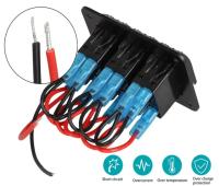 China DC 12V 24V Blue LED Backlit 3 Gang Aluminum 5 Pin ON Off Toggle Rocker Switch Panel for sale