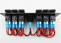 China Color Voltmeter 6 Gang DC12V 24V Led On Off 5 PIN Rocker Switch Panel For Caravan Automotive Marine for sale