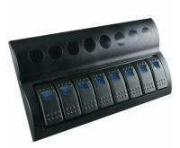 China Marine Boat Splashproof Switch Panel 8 Gang With Led Indicator Rocker Auto Fuses for sale