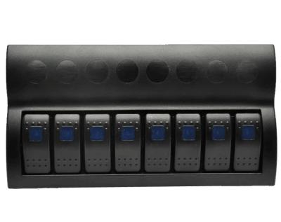 China Marine Boat Splashproof Switch Panel 8 Gang With Led Indicator Rocker Auto Fuses for sale