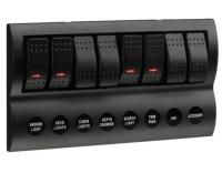 China Marine Boat Splashproof Switch Panel 8 Gang With Led Indicator Rocker Auto Fuses for sale
