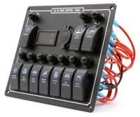 China 10 Gang Switch Panel USB Fast Dual Charger Socket Panel With Light Multi Function Boat Switch Panel Marine Power System for sale