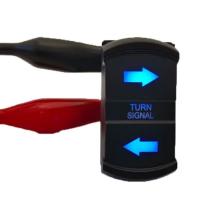 China New Style Custom DIY Icon DC 12V 7Pin ON-OFF-ON LED Blue Light Turn Signal Rocker Switch For Car 4X4 Boat Trucks for sale