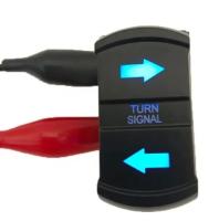 China New Style Custom DIY Icon DC 12V 7Pin ON-OFF-ON LED Blue Light Turn Signal Rocker Switch For Car 4X4 Boat Trucks for sale