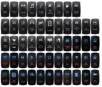 China 12V 24V Oem Customized Symbol Marine LED Waterproof 24 Volt Marine 4 Pin 5Pin Onoffon Rocker Switch for sale