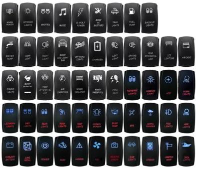 China 12V 24V Oem Customized Symbol Marine LED Waterproof 24 Volt Marine 4 Pin 5Pin Onoffon Rocker Switch for sale