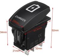 China 12V 24V Oem Customized Symbol Marine LED Waterproof 24 Volt Marine 4 Pin 5Pin Onoffon Rocker Switch for sale