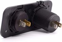 China DC 12V 24V LED Digital Voltmeter Dual USB Outlet Power Socket Panel 3.1A Charger for sale