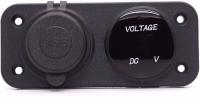 China DC 12V 24V LED Digital Voltmeter Dual USB Outlet Power Socket Panel 3.1A Charger for sale