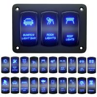 China Customize Toggle Switch Panel 3 Gang 12V Rocker Switch Offroad Car Lights for sale