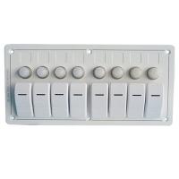 China 12-24V 6 Gang Boat Switch Panel Blue LED Rocker On-Off Optional Circuit Breaker for sale