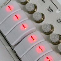China 12-24V 6 Gang Boat Switch Panel Blue LED Rocker On-Off Optional Circuit Breaker for sale