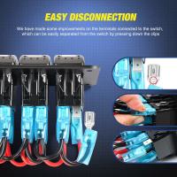 China DC12V 24V 3 Gang Red LED Light Rocker Switch Panel Box With Dual 4.8A USB Charger for sale