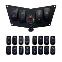 China Custom Make 4 Gang Boat Waterproof Switch Panel With Voltmeter Dual USB Socket for sale