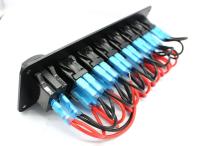 China DC 12V 7 Gang Rocker Switch Panel With 4.8 Amp Dual USB Charger LED for sale