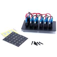 China DC 12V 6 Gang Rocker Switch Panel With Red Light LED For Car Boat for sale