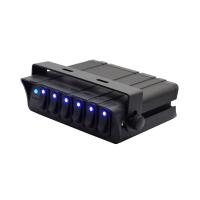 China 6 Gang Rocker Switch Box SPST On/Off Rocker Toggle Switch Panel 30Amp Max 12 AWG Wires for sale