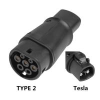 China Tesla To Type2 Charger Adapter 60A max Connector 14kw Ev Plug Charging fast for sale