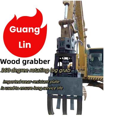 China GuangLin Digging Machine Stone / Wood Grabber Suit 5-26 Tons Excavator for sale
