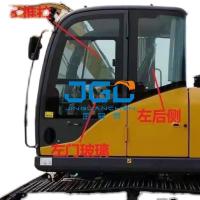 China Excavator Front Lower Gear Glass XE75DA 85C 80 Tempered Windshield Rear Side Curved Glass for sale