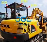 China Excavator Tempered Glass 60D Front Rear Door Lower Side Right Arm Windshield for sale