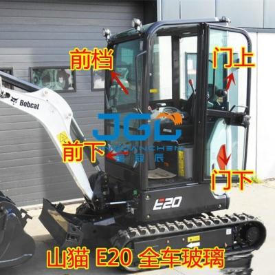China E20 Excavator Toughened Glass Front Gear Lower Door Window Push Up Down Rear Hook Machine 12mm for sale