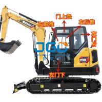 China Excavator Glass Front Damper Push Pull Rear Side Window Door 60C 75C for sale