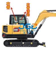 China Excavator Glass Front Damper Push Pull Rear Side Window Door 60C 75C for sale