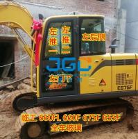 China Excavator 660 680 690E F Front Gear Sliding Window Door Lower Rear Tempered Glass 4mm for sale