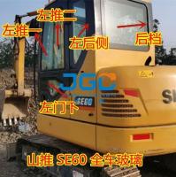China SE60-9 SE60 Excavator Tempered Glass Windshield Front Door Sliding Window Rear Gear Right Arm for sale