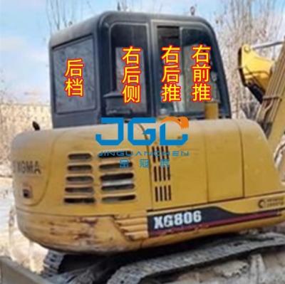 China 806 Excavator Front Lower Door Rear Gear Push Pull Skylight Tempered Glass 6mm for sale