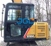 China SY75C Front Windscreen Excavator Push-Pull Window Upper And Lower Left And Right Rear Block Tempered Glass for sale