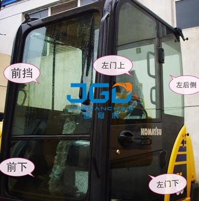 China PC56-7 Excavator Right Rear Toughened Glass Front Windscreen Upper Door Window 6mm for sale