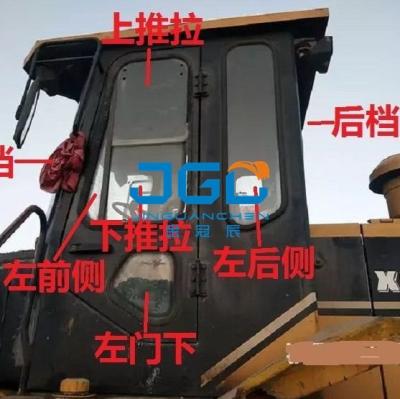 China Loader Front Gear Door Glass 951-3 953-3 932-3 955 Upper Lower Rear Windshield Tempered for sale