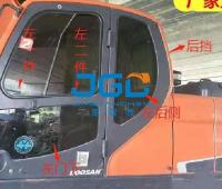 China Excavator Glass Front Wind Gear Sliding Window Tempered 75 260 Right Arm DX225-9C for sale
