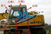 China Excavator Windshield Set HD512 1023 1430 1250 921 Front Rear Left Right Doors Upper Lower Glass for sale