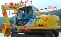 China SH200 120Z3 Excavator Front Rear Windshield Left Right Door Window Tempered Glass for sale