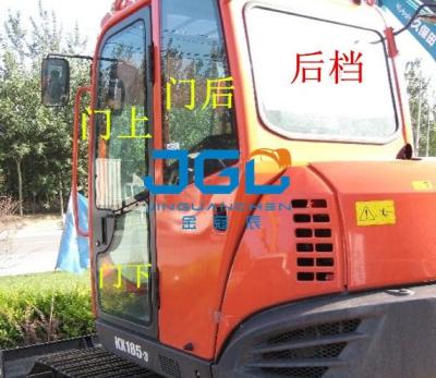 China KX185-3 Excavator Windshield Set Front Rear Left Right Upper Lower Tempered Glass 4mm for sale