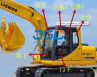China Excavator Front and Rear Door Windshield for SC130 220 230 210 320 330 360-7 Tempered Glass for sale