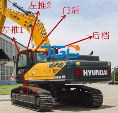China Excavator Skylight Windshield Front Rear Left Door Tempered Glass 275mm 305mm for sale