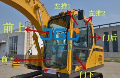 China EC135 6150 125 Excavator Windshield Set Front Rear Left Right Doors Upper Lower Glass for sale