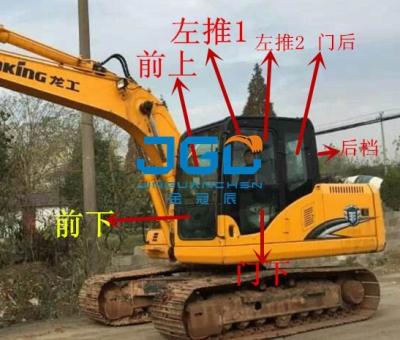 China LG6150 135 Excavator Windshield Set Front Rear Left Right Door Skylight Upper Lower Glass 4mm for sale