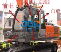 China ZX360 210 240 200-3G Excavator Windshield Set Front Rear Left Right Doors Upper Lower Glass for sale