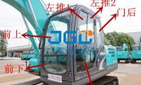 China SK130-8 Excavator Front And Rear Door Skylight Upper And Lower Laminated Windshield for sale