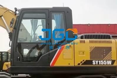 China SY155W Wheel Excavator Windshield Set Front Rear Left Right Lower Skylight Big Arm 6mm Glass for sale
