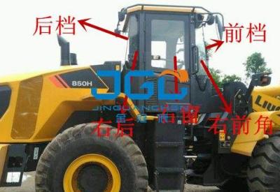 China Loader Front Gear Rear Door Window Windshield 840 850H 860H 870 Tempered Glass for sale